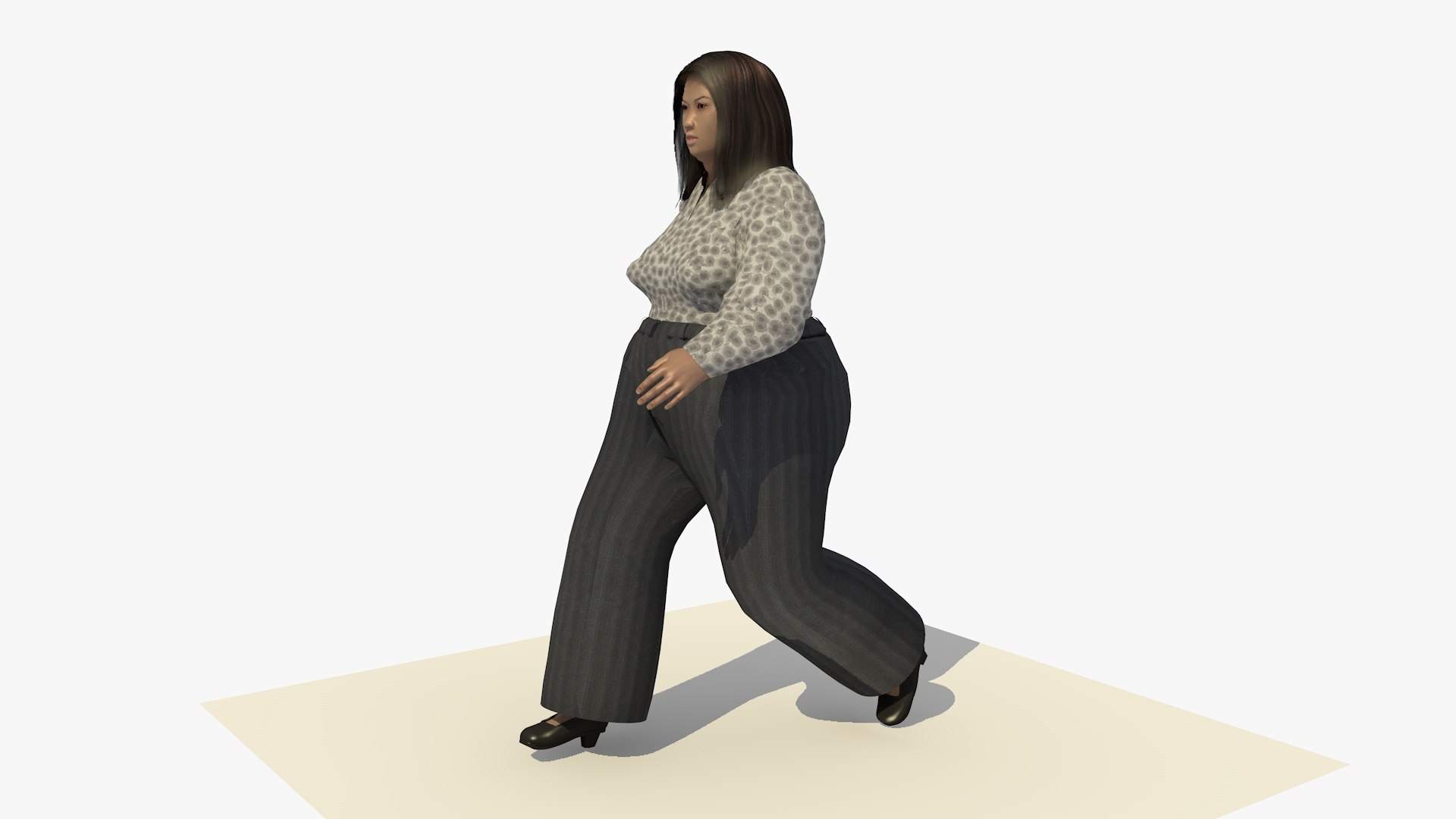Realistically Walking Asian Woman Model - TurboSquid 1590059