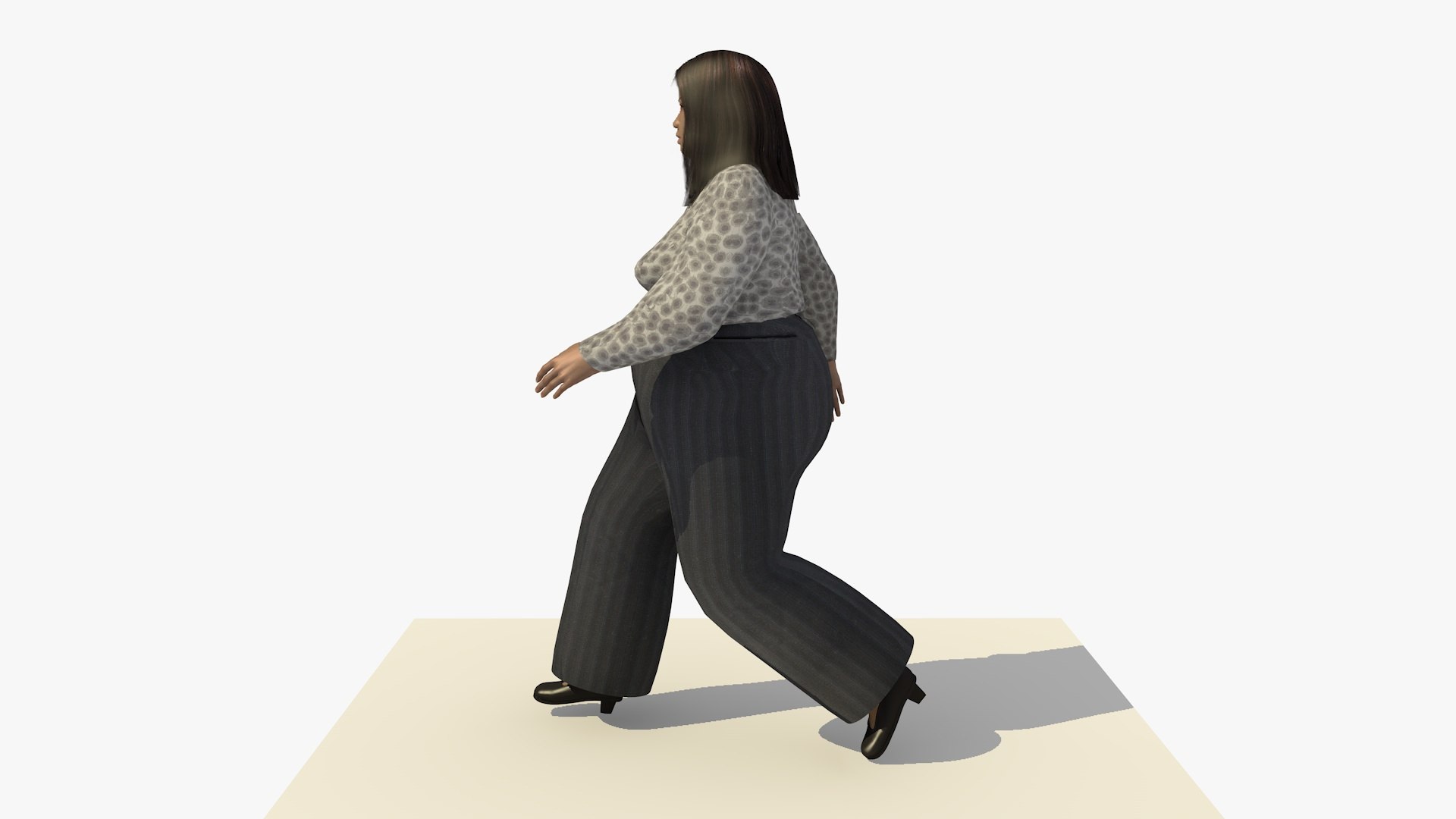 Realistically Walking Asian Woman Model - TurboSquid 1590059