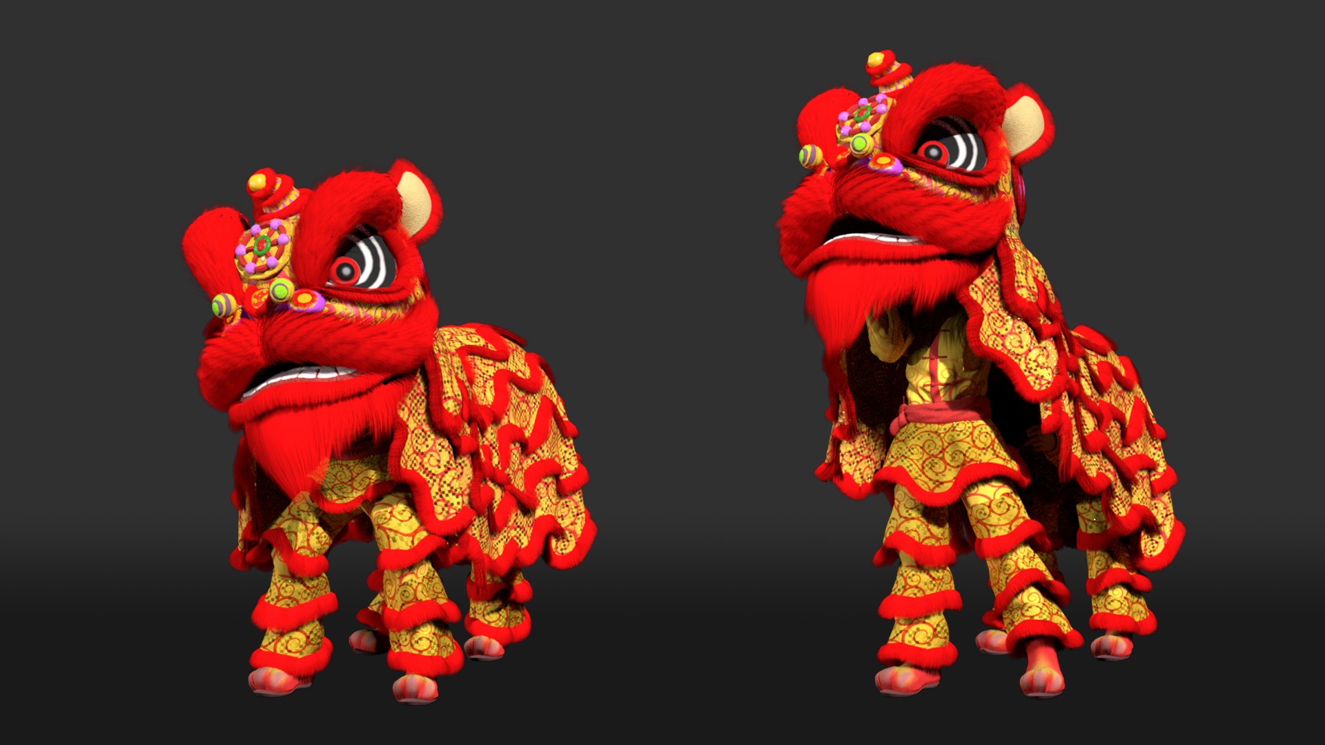 3D Lion Dance Lunar New Year - TurboSquid 2325218