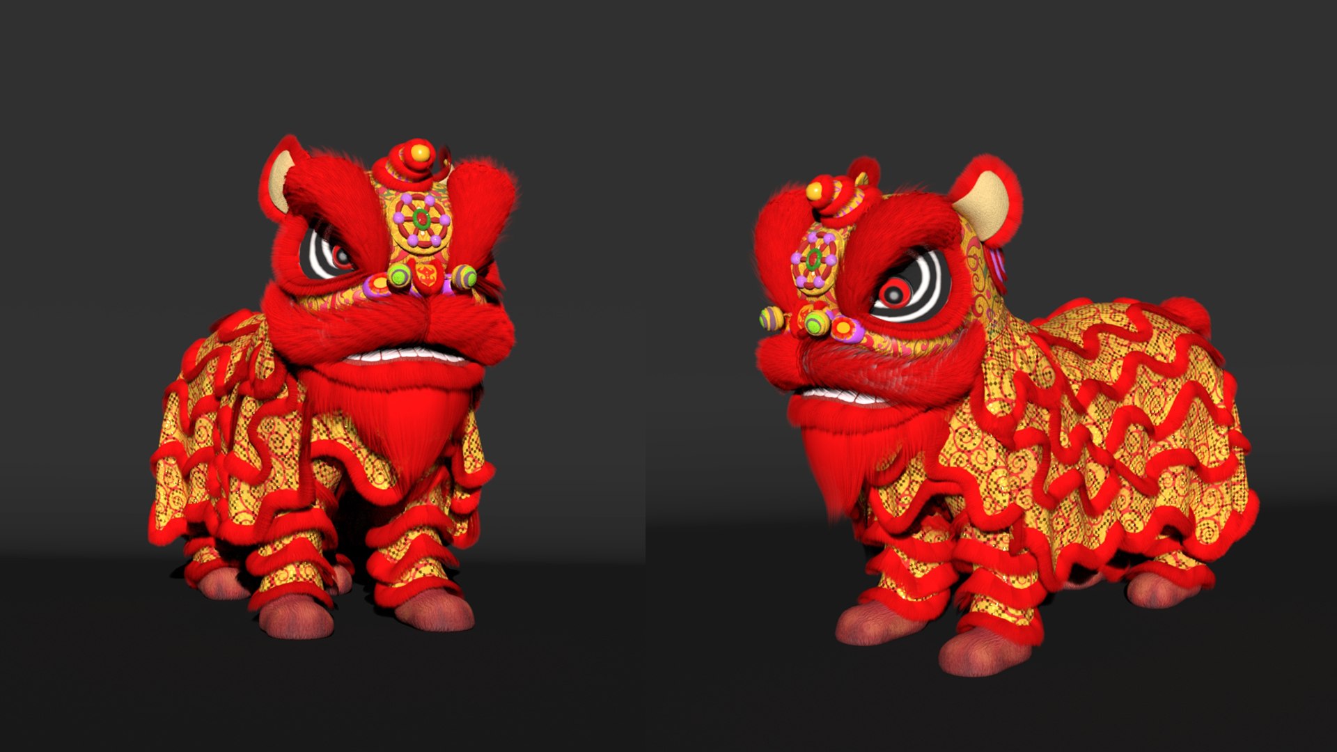 3D Lion Dance Lunar New Year - TurboSquid 2325218