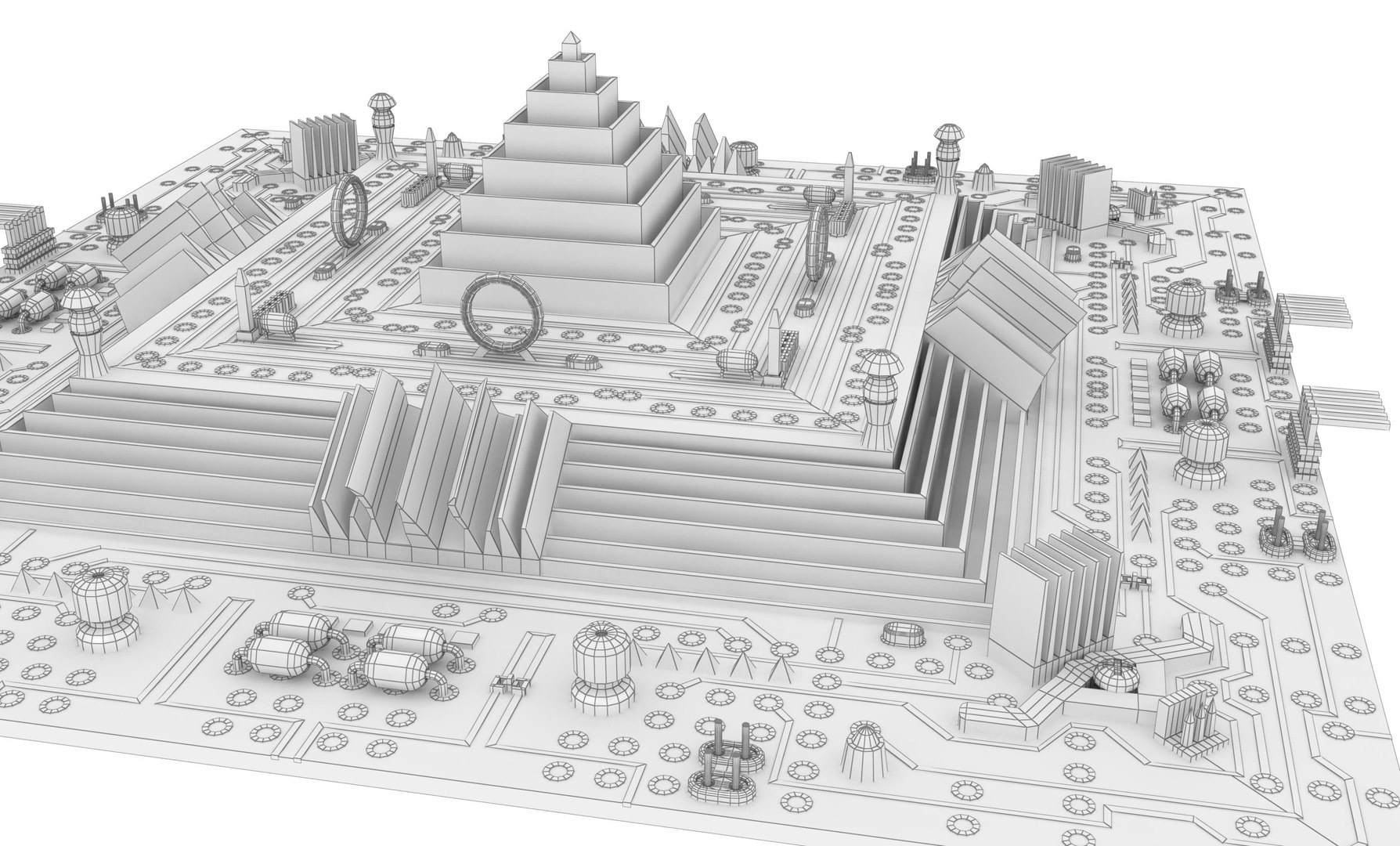 Circuit Board City 3D Model - TurboSquid 1811999