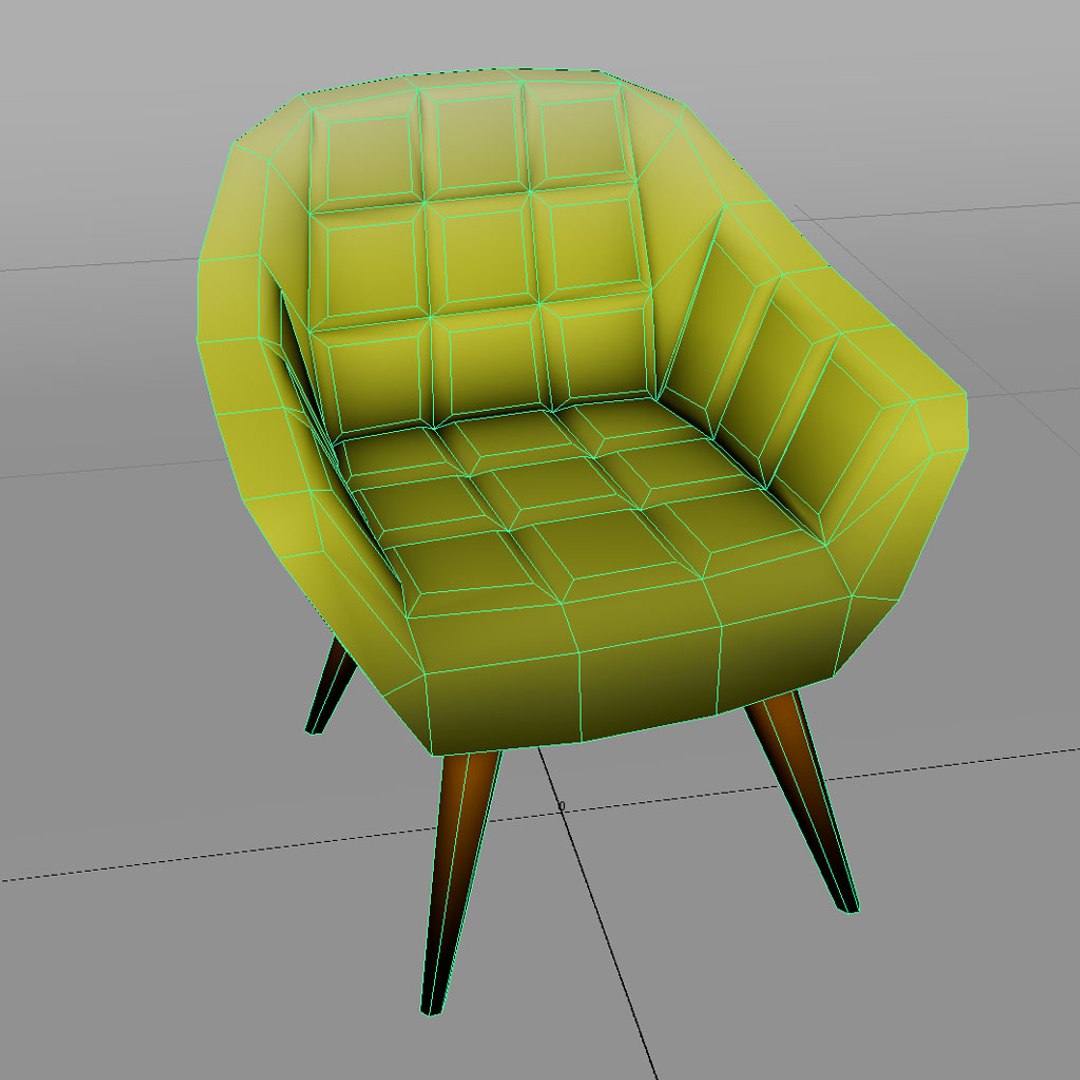 3D Low Poly Lounge Chair - TurboSquid 1915357