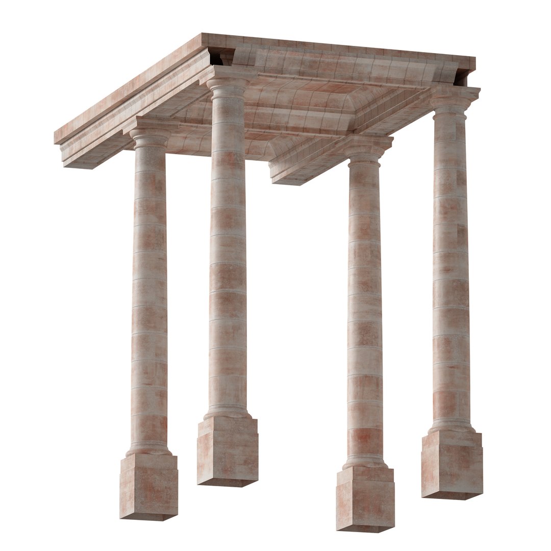 Classic Stone Column Stone Columns Corridor With Columns 3D Model ...