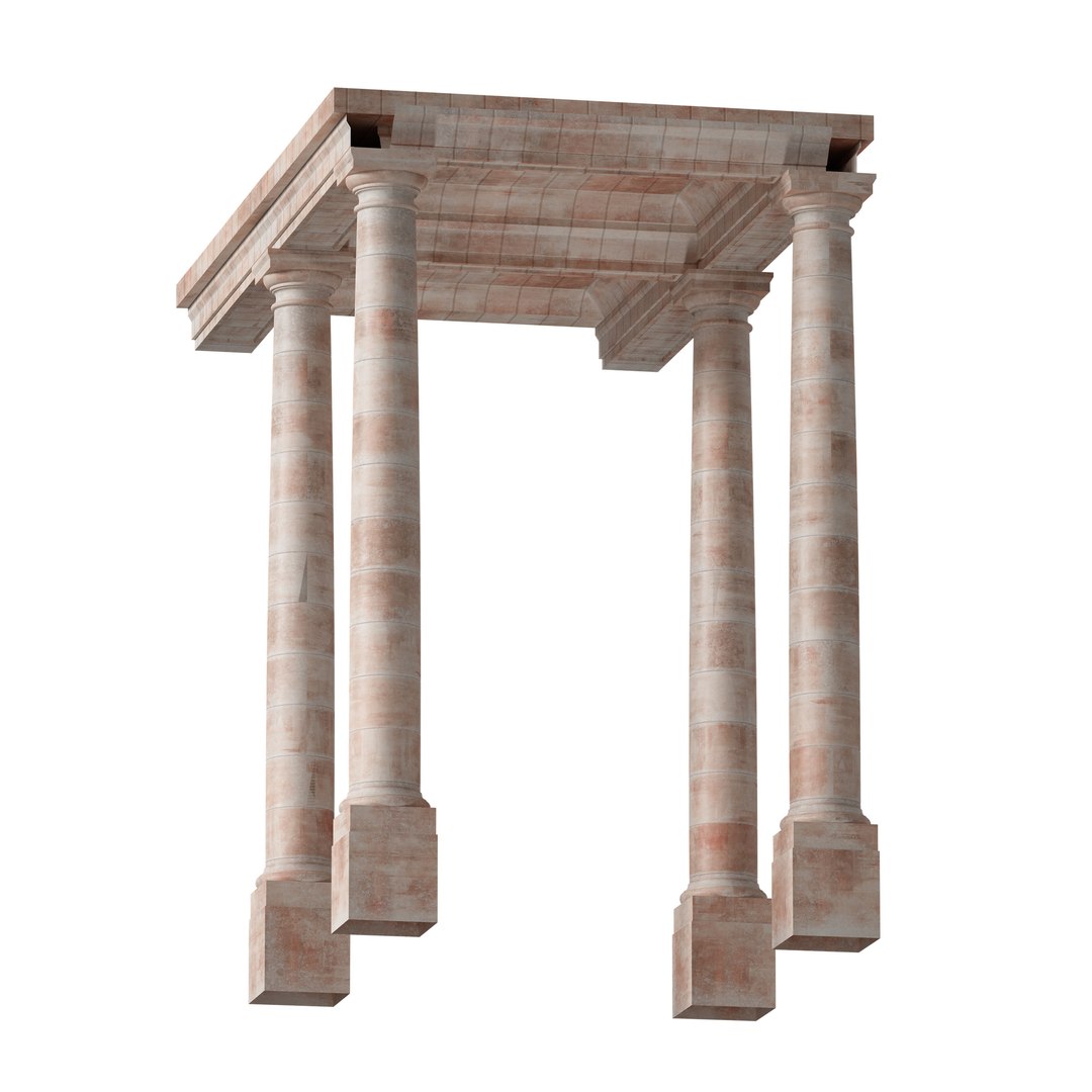 Classic Stone Column Stone Columns Corridor With Columns 3D Model ...