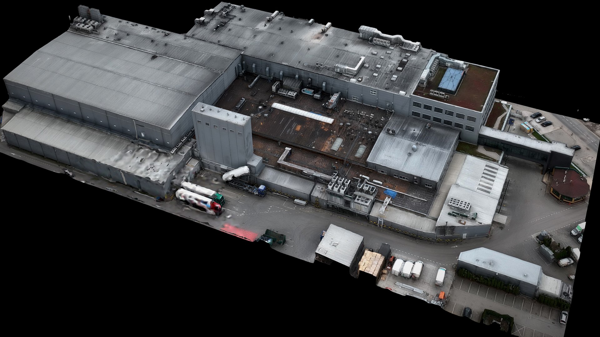 Construction-site Industrial Facility Warehouse Dronescan 3D Model ...
