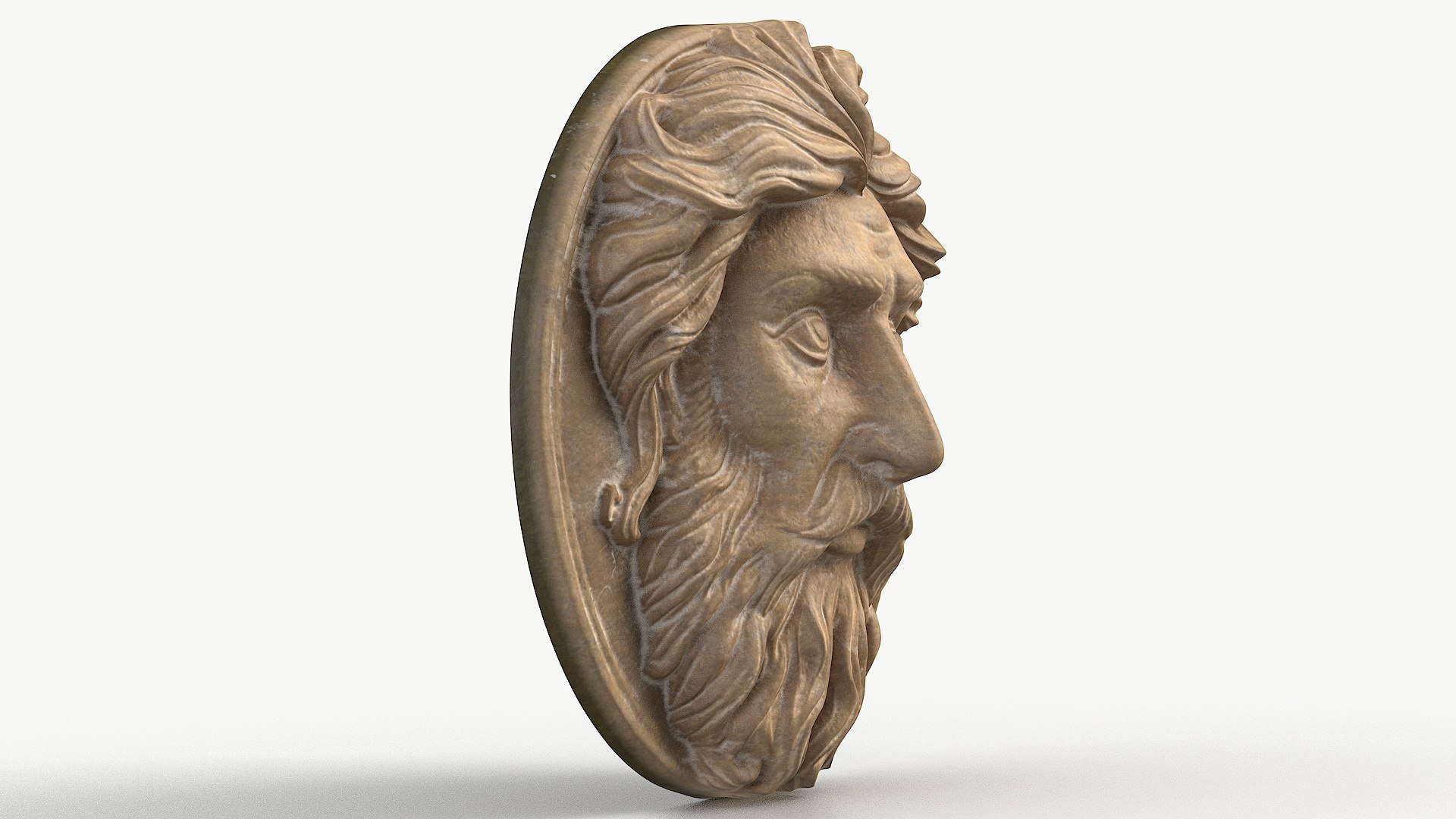 Greek God Face Relief 4 Textured 3D - TurboSquid 2300555