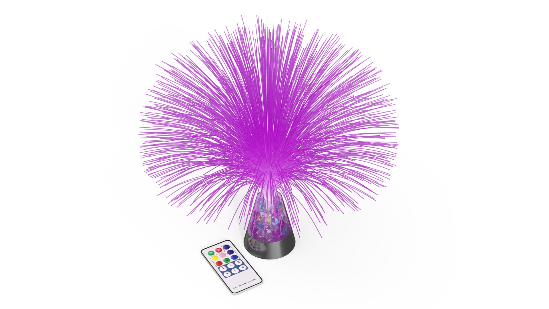 Table LED Lamp Fiber Optic With Remote Violet 3D Model - TurboSquid 2160568