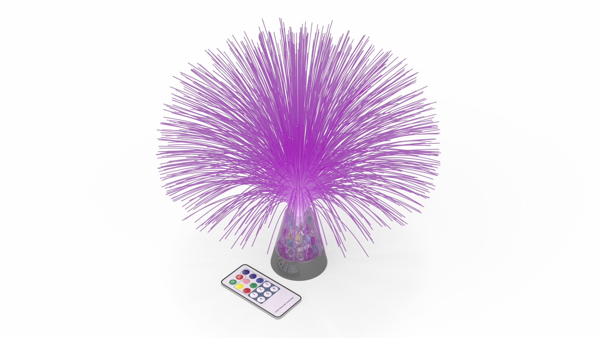 Table LED Lamp Fiber Optic With Remote Violet 3D Model - TurboSquid 2160568