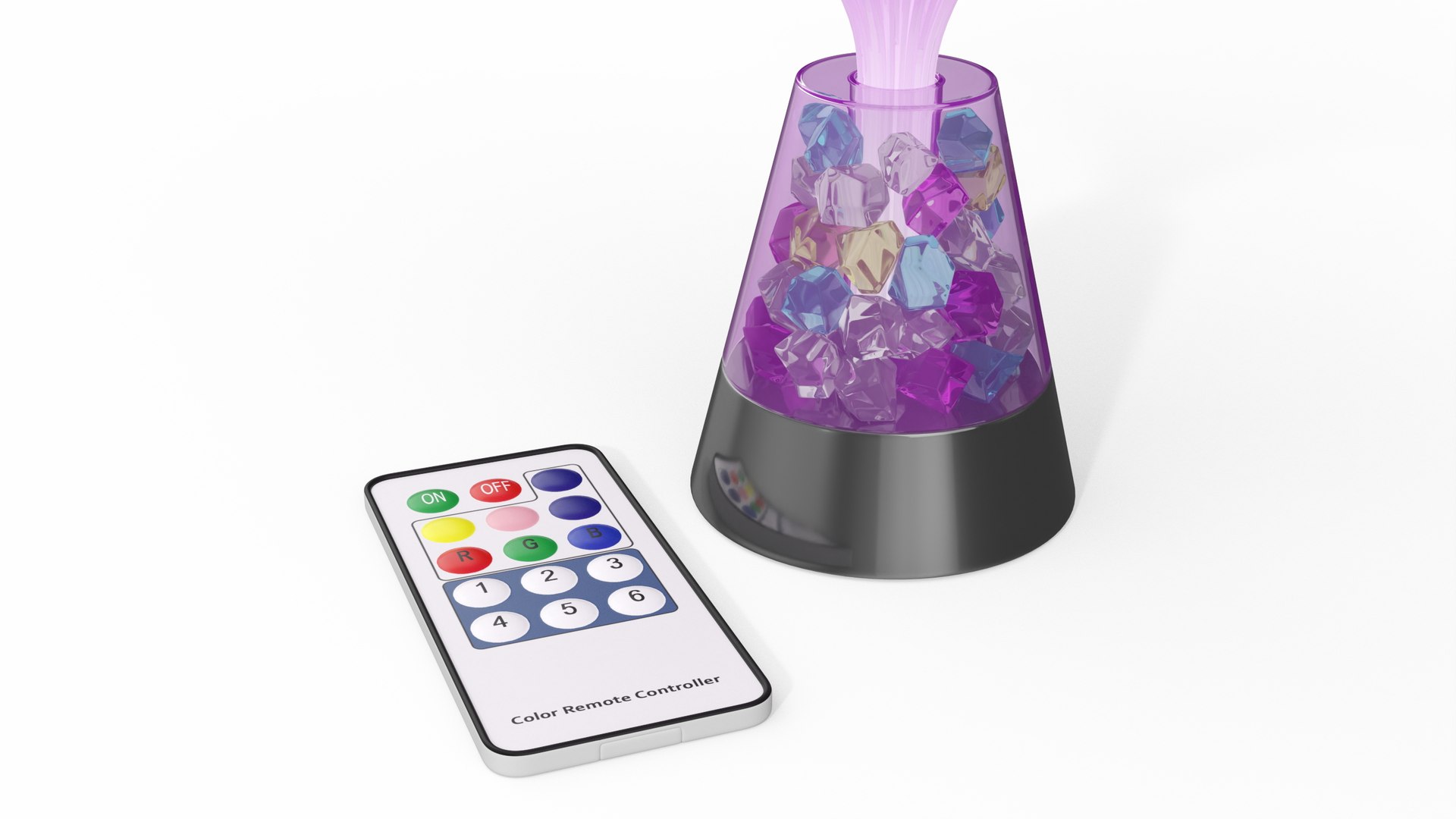 Table LED Lamp Fiber Optic With Remote Violet 3D Model - TurboSquid 2160568