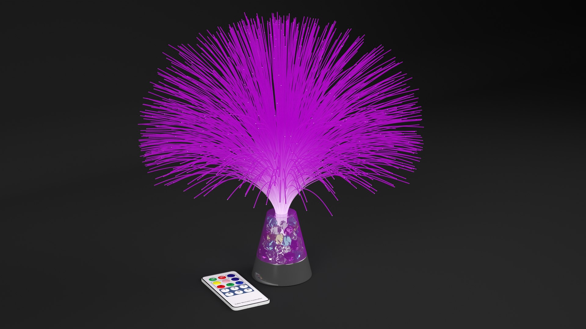 Table LED Lamp Fiber Optic With Remote Violet 3D Model - TurboSquid 2160568