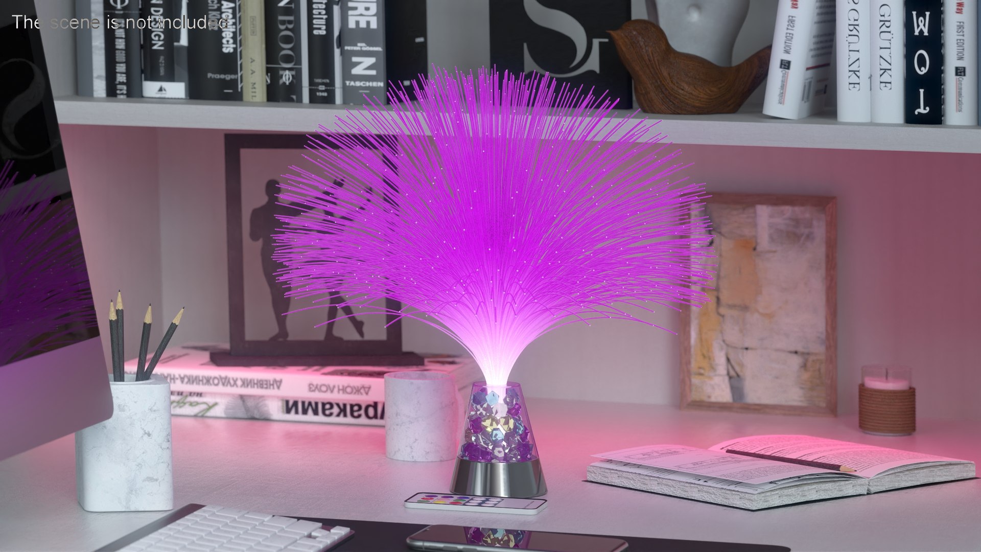 Table LED Lamp Fiber Optic With Remote Violet 3D Model - TurboSquid 2160568