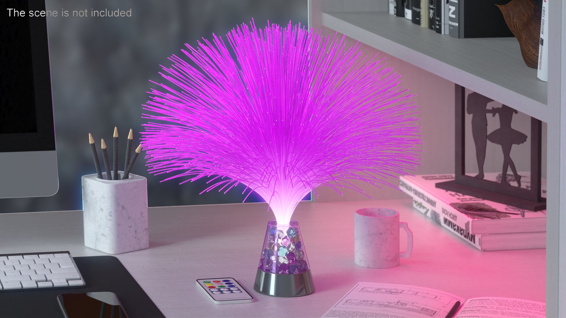 Table LED Lamp Fiber Optic With Remote Violet 3D Model - TurboSquid 2160568