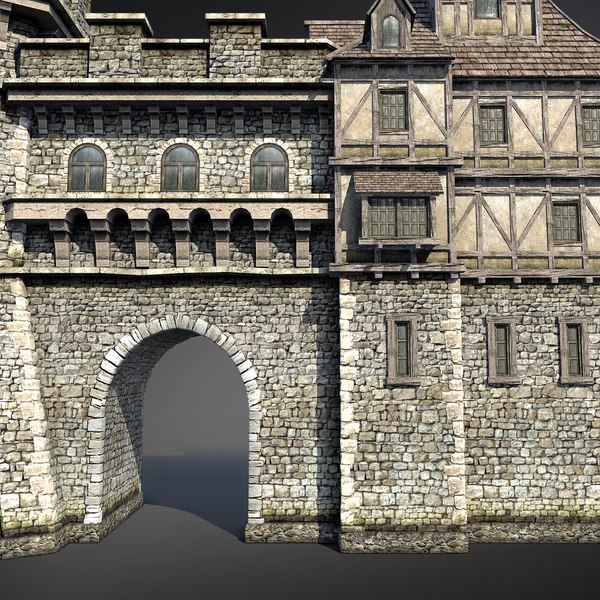3d model set medieval town