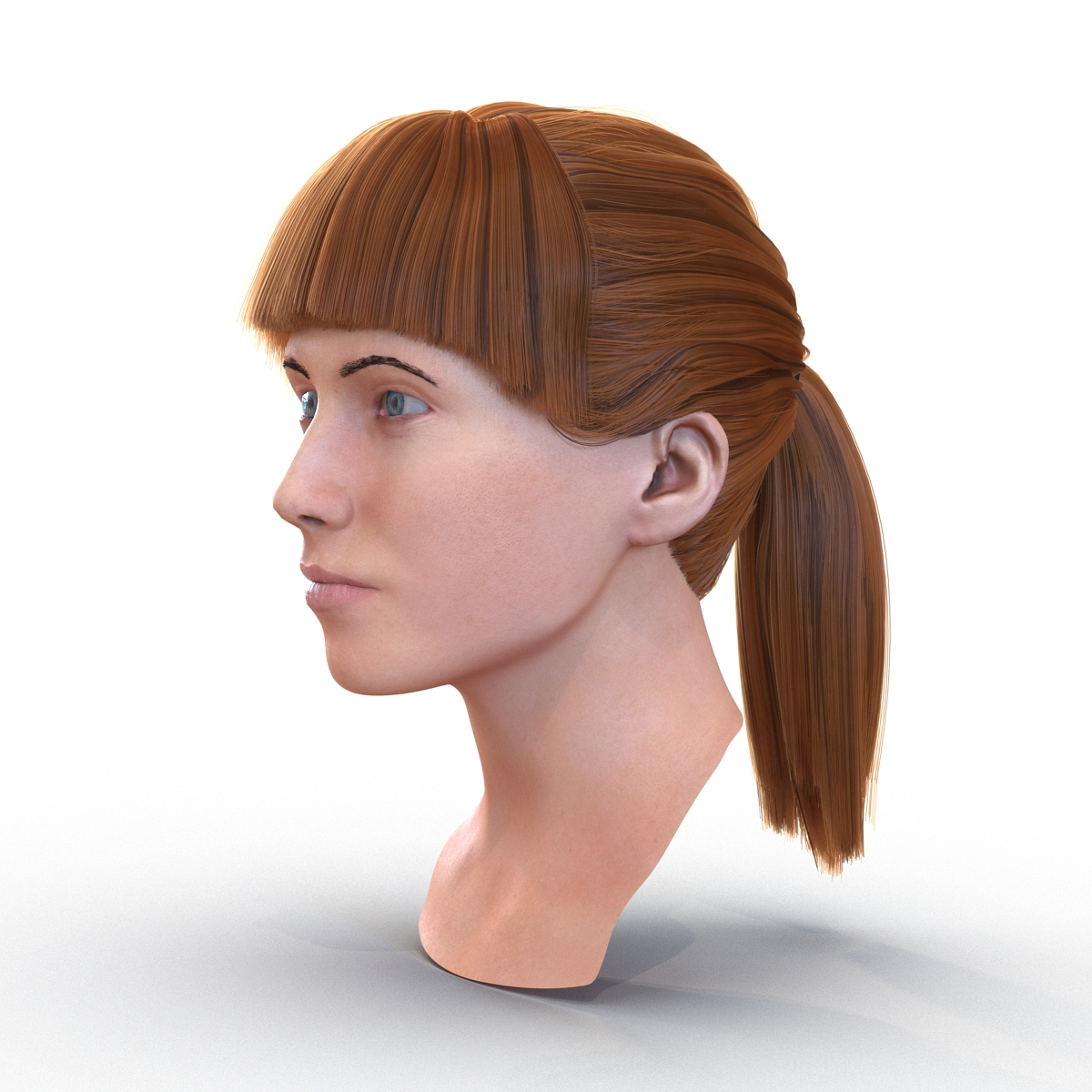 female caucasian head rigged 3d max
