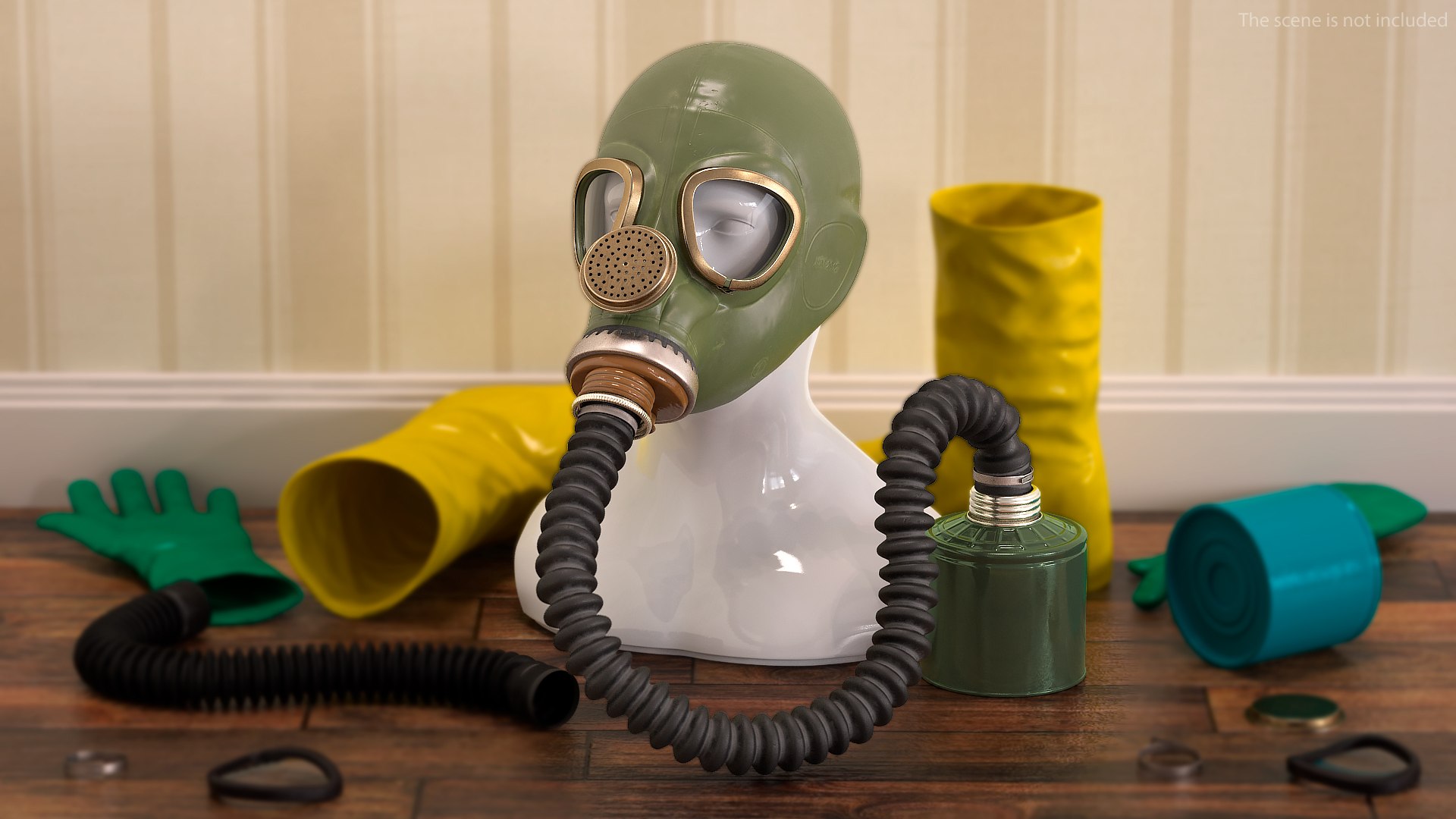 Green Gas Mask Long 3D Model - TurboSquid 1574418