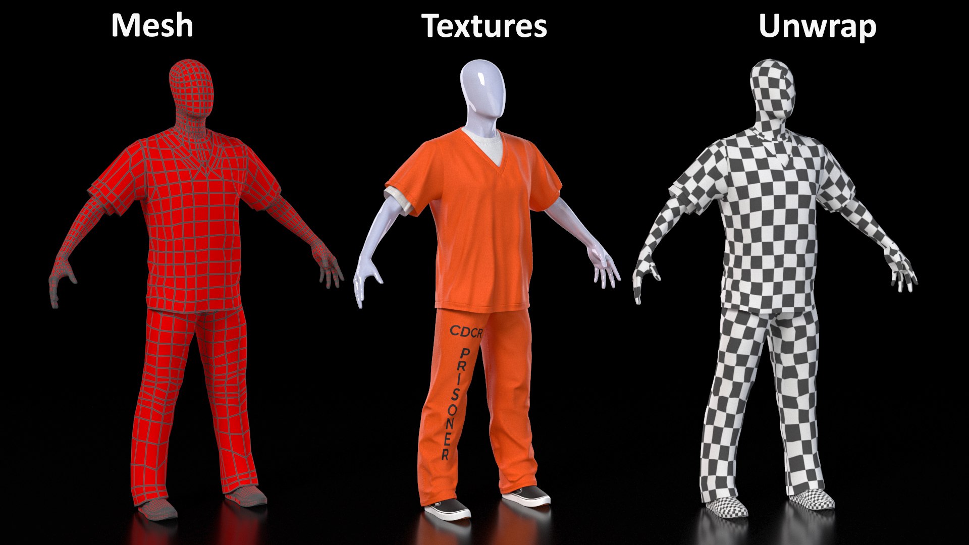 Orange Prison Uniform 3D Model - TurboSquid 2377409