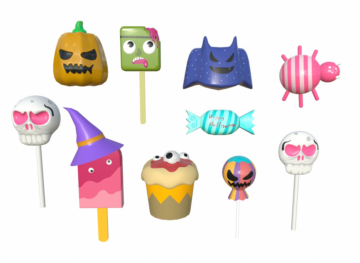 3D Model Sweets For Halloween Pack - TurboSquid 1785152