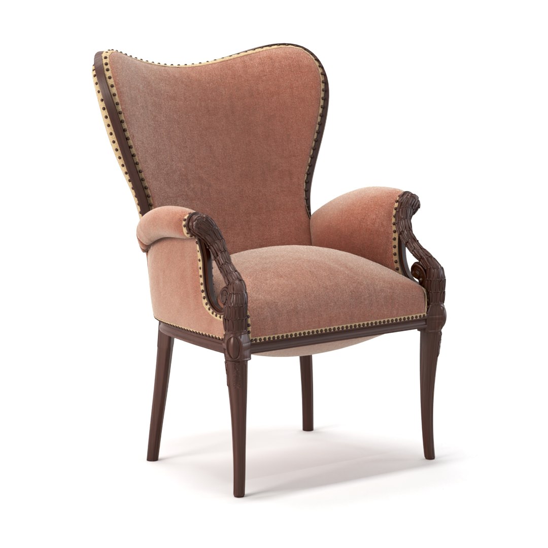 3D Polk Wingback Chair - TurboSquid 1951775