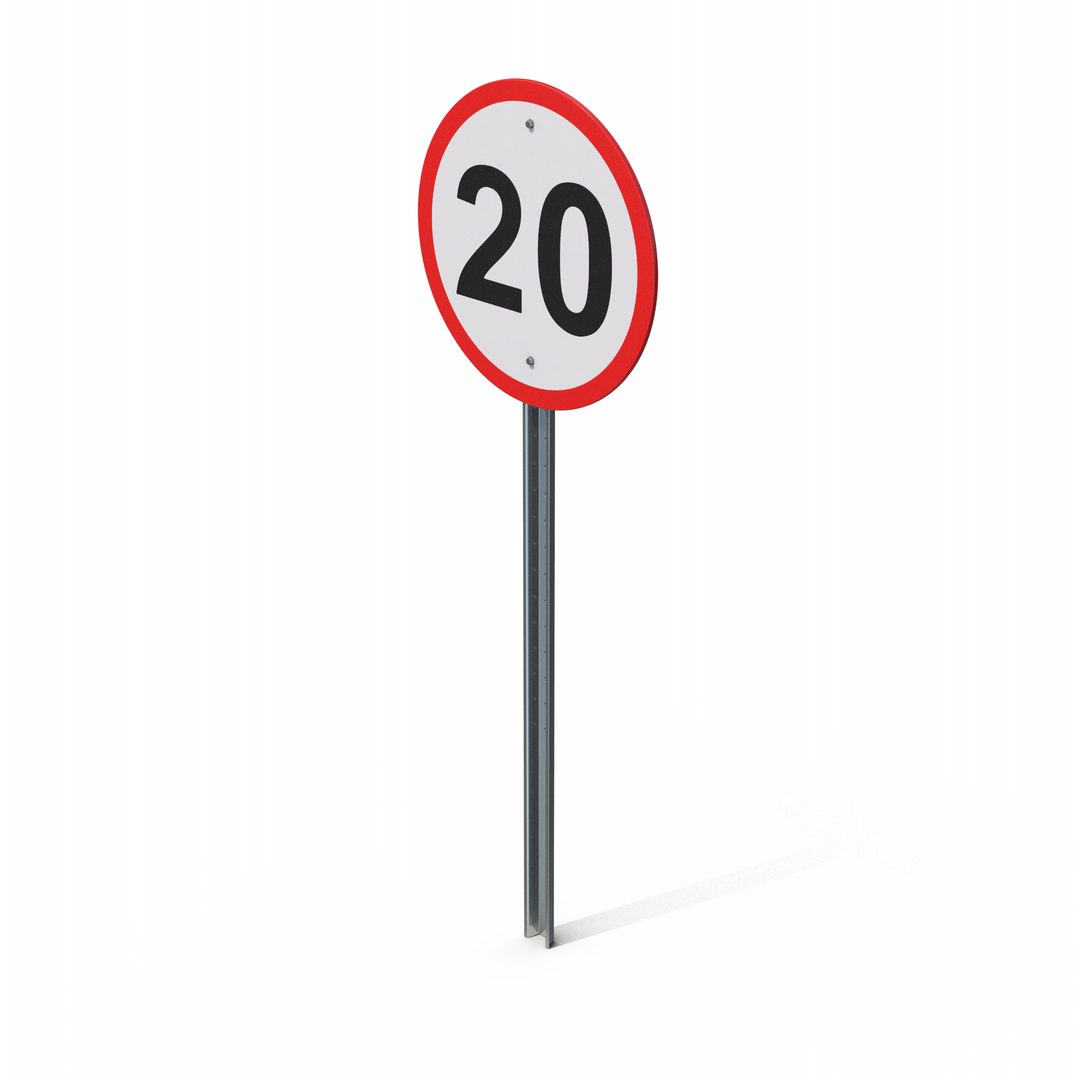 3D Road Sign Maximum Speed 20 - TurboSquid 2105473