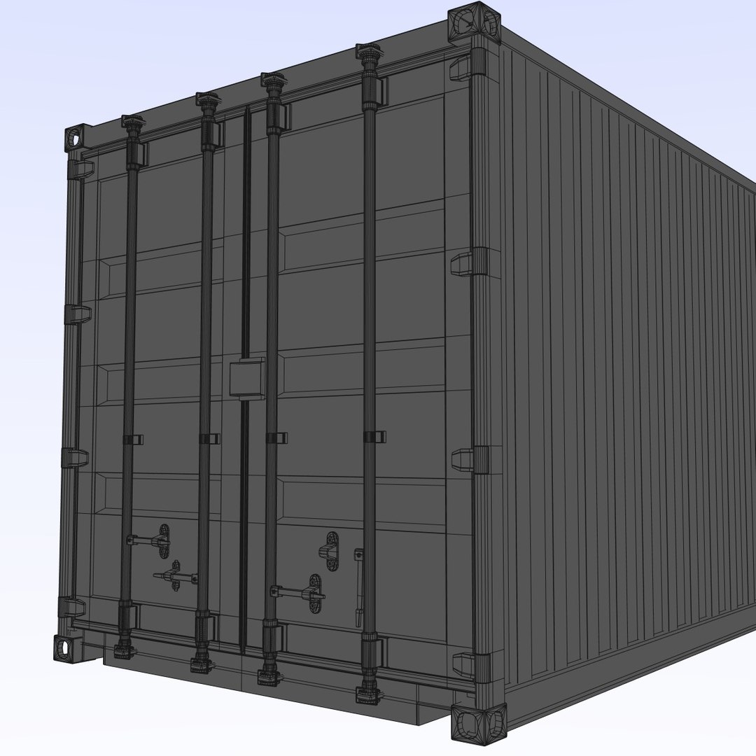 3d Rusty Cargo Container Model
