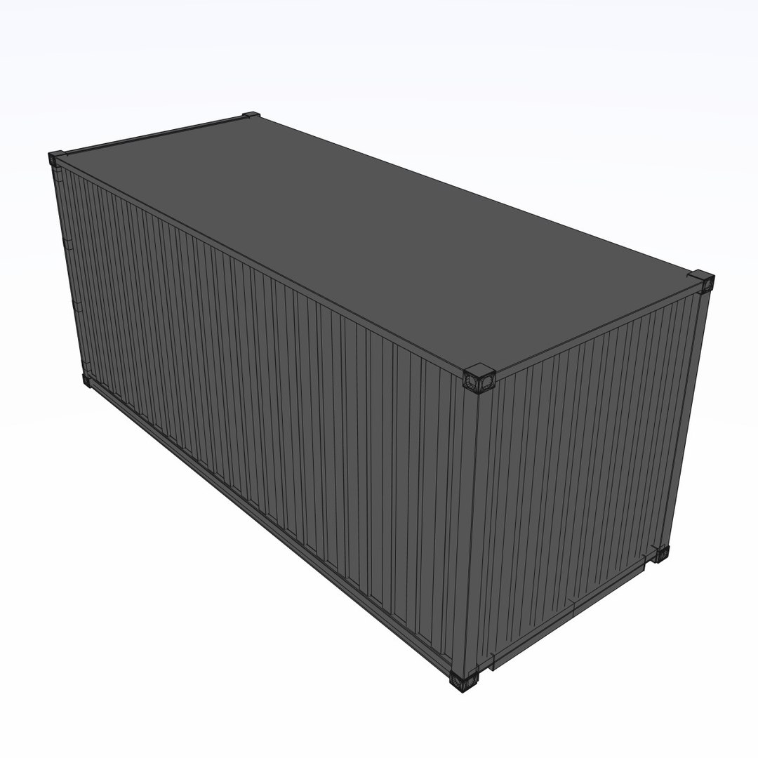 3d Rusty Cargo Container Model