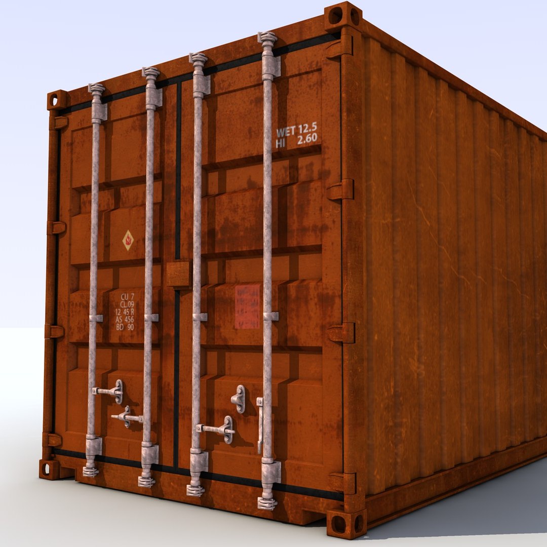 3d Rusty Cargo Container Model
