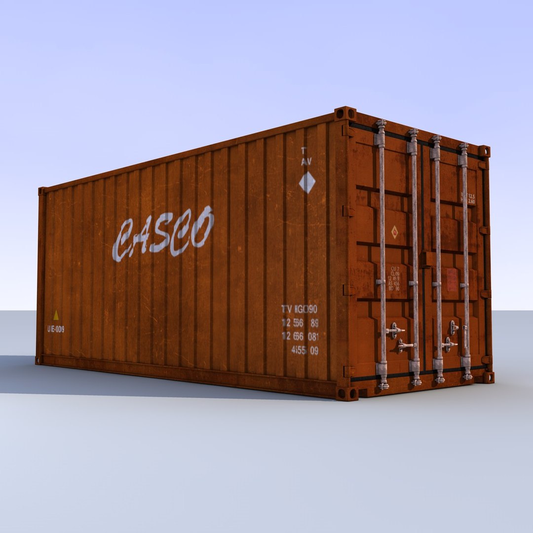 3d Rusty Cargo Container Model