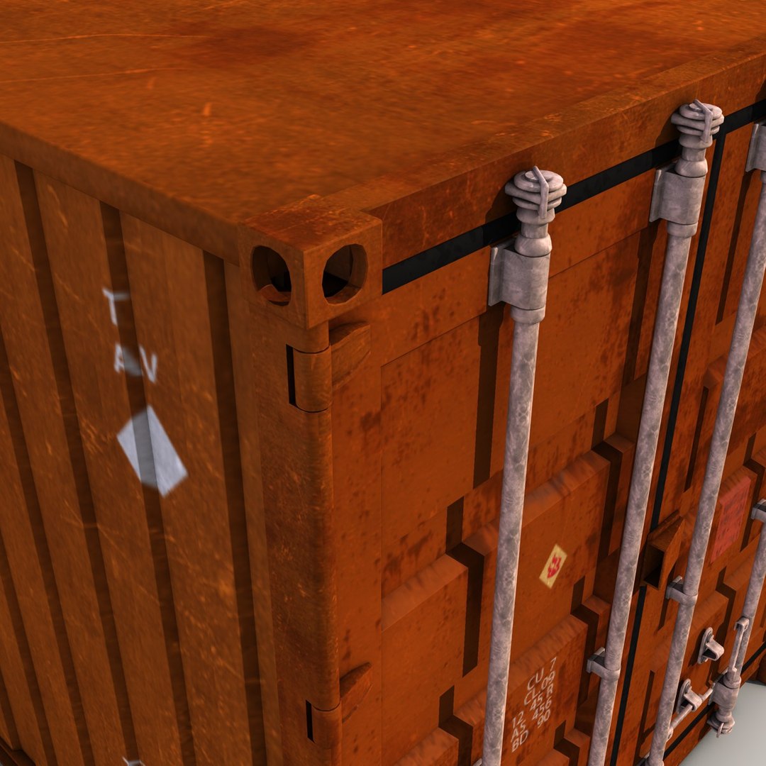 3d Rusty Cargo Container Model