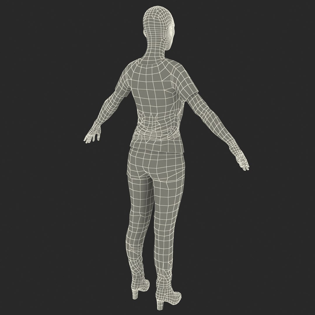 young black female casual 3d max