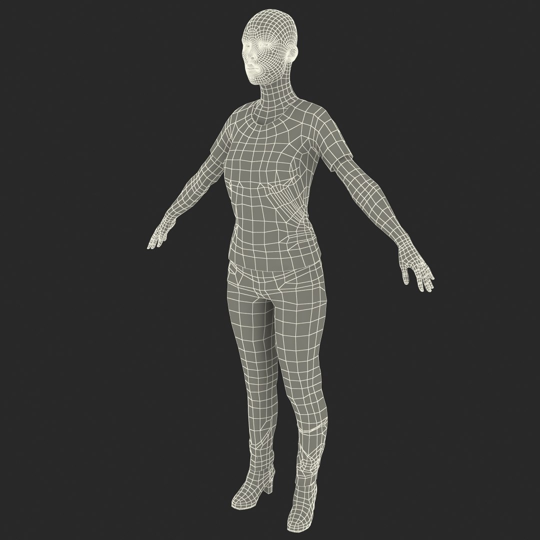 young black female casual 3d max