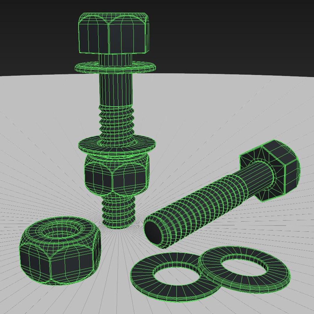 3d Nut Bolt Model
