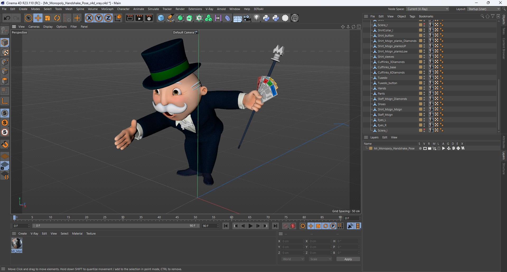 3D Mr Monopoly Handshake Pose For 3D Print - TurboSquid 2287673