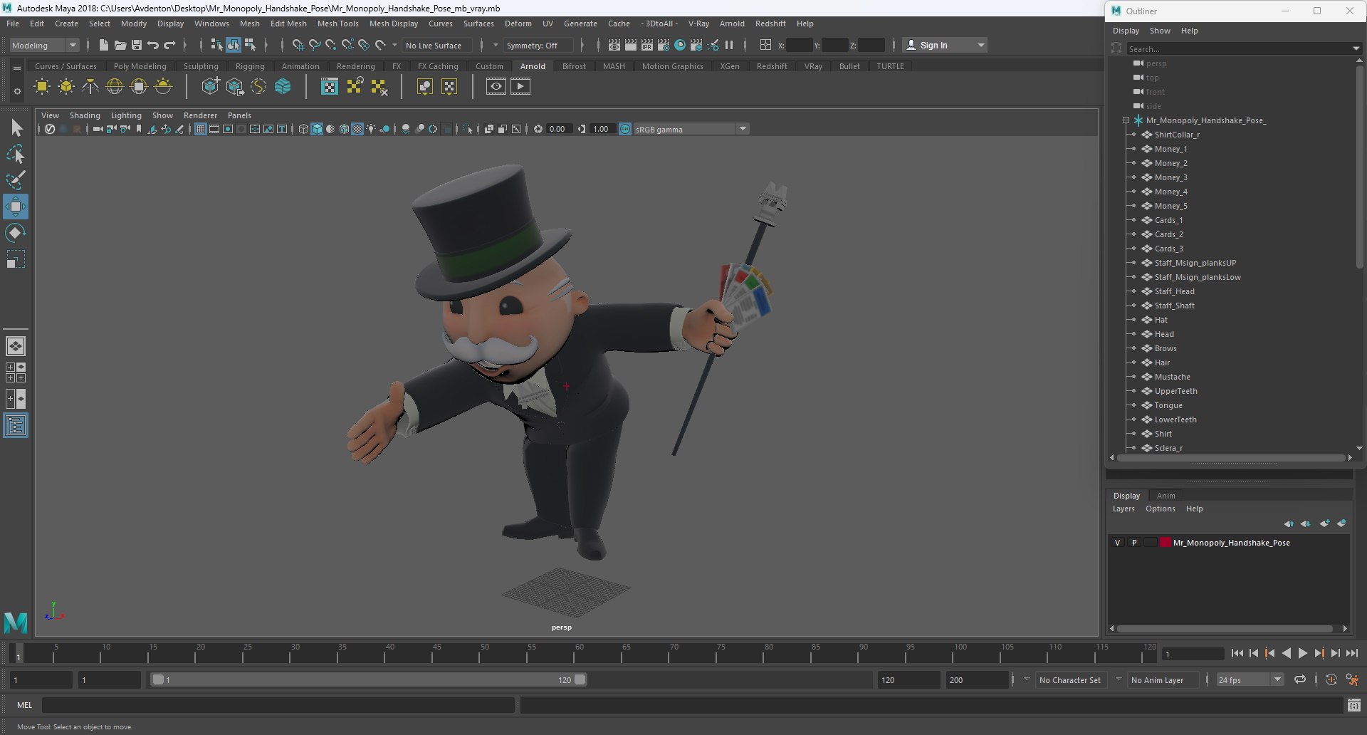3D Mr Monopoly Handshake Pose For 3D Print - TurboSquid 2287673