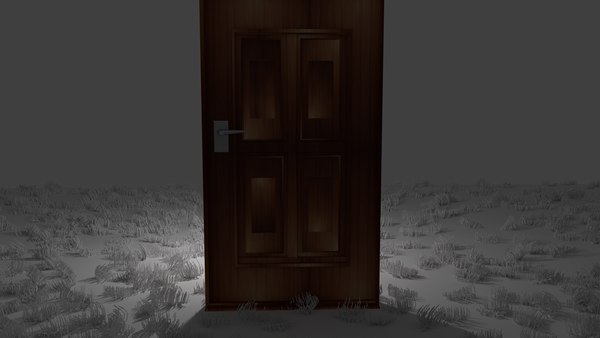 wooden door 3d obj