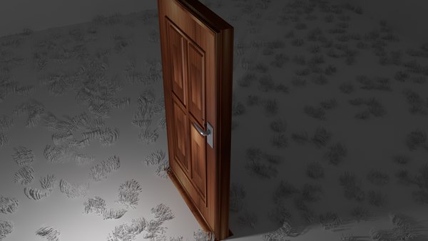 wooden door 3d obj