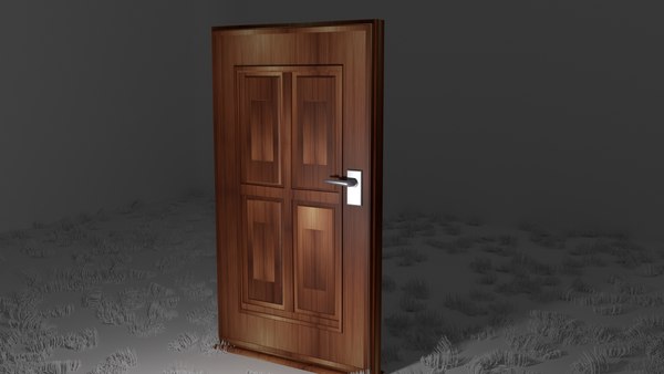 wooden door 3d obj