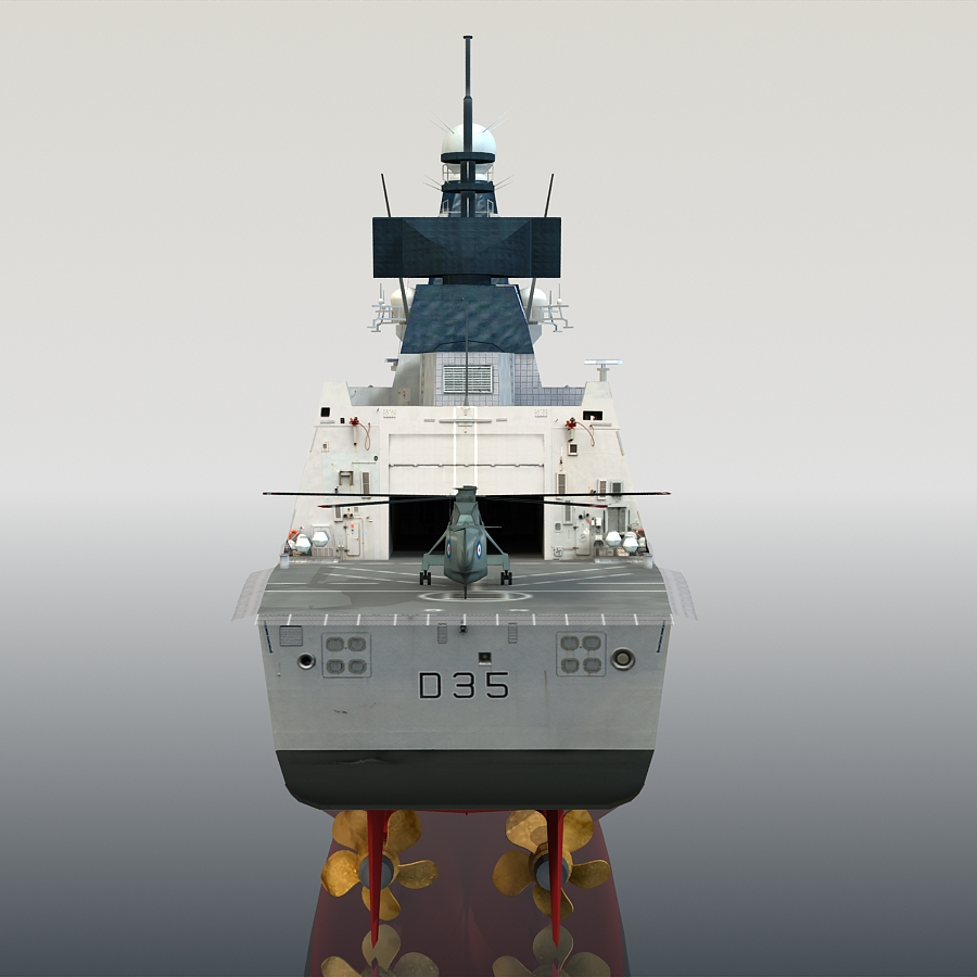 3d model hms dragon d35 type 45
