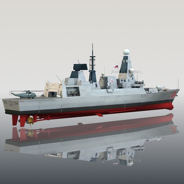 3d model hms dragon d35 type 45