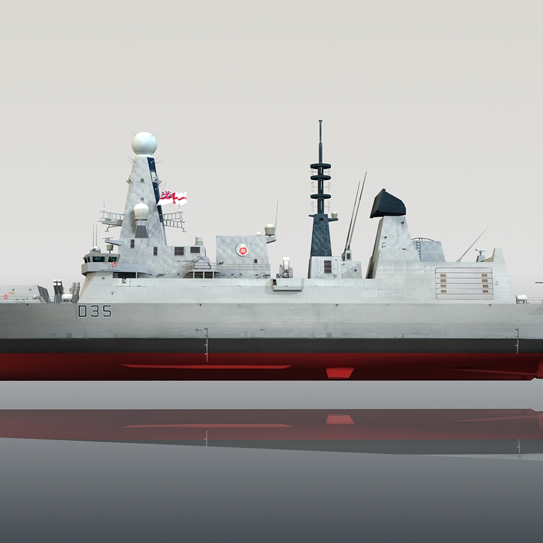 3d model hms dragon d35 type 45