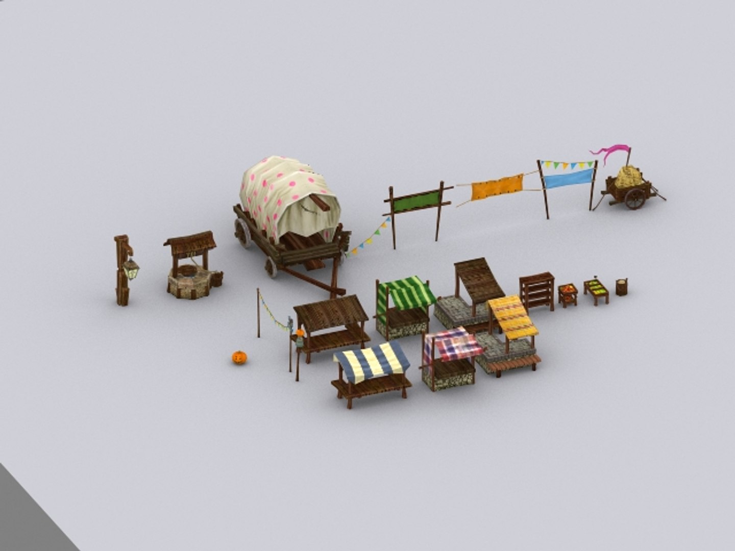 3d marketplace festival model