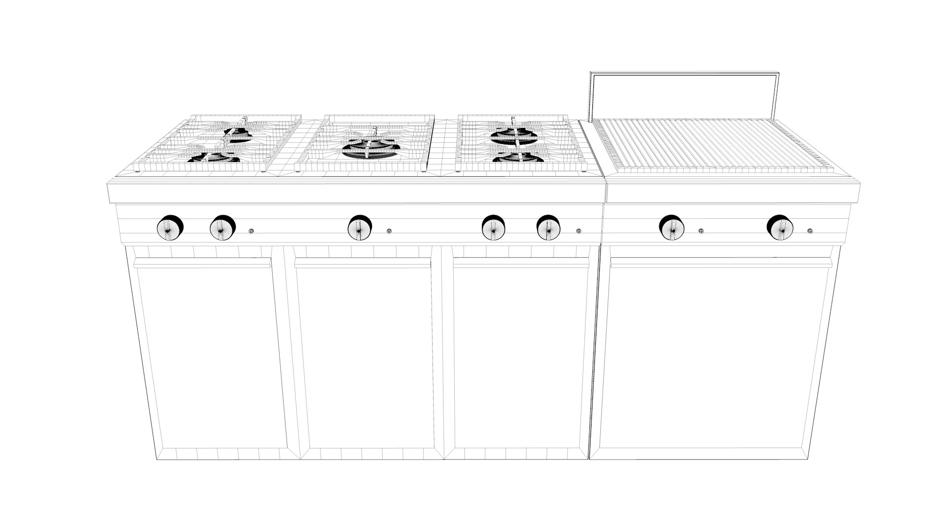 3D Model Gas Kitchen - TurboSquid 2216545