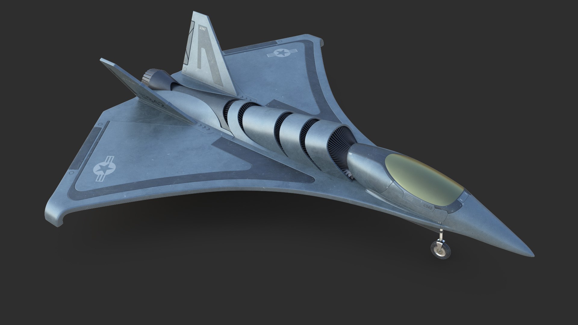 Sci-FI Futuristic Aircraft Fighter Concept 3D Model - TurboSquid 2097860