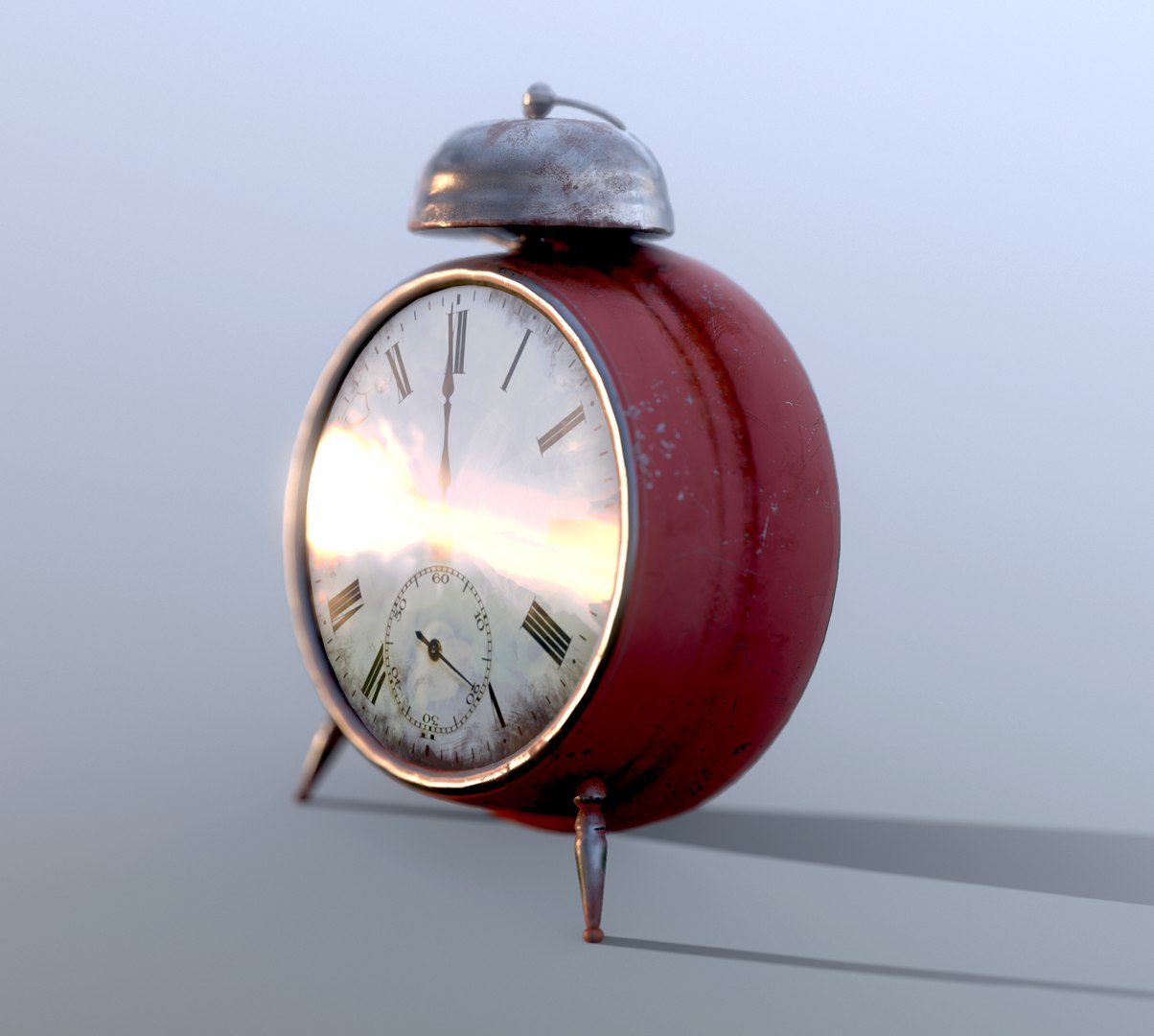 3D Red Alarm Clock - TurboSquid 1885239