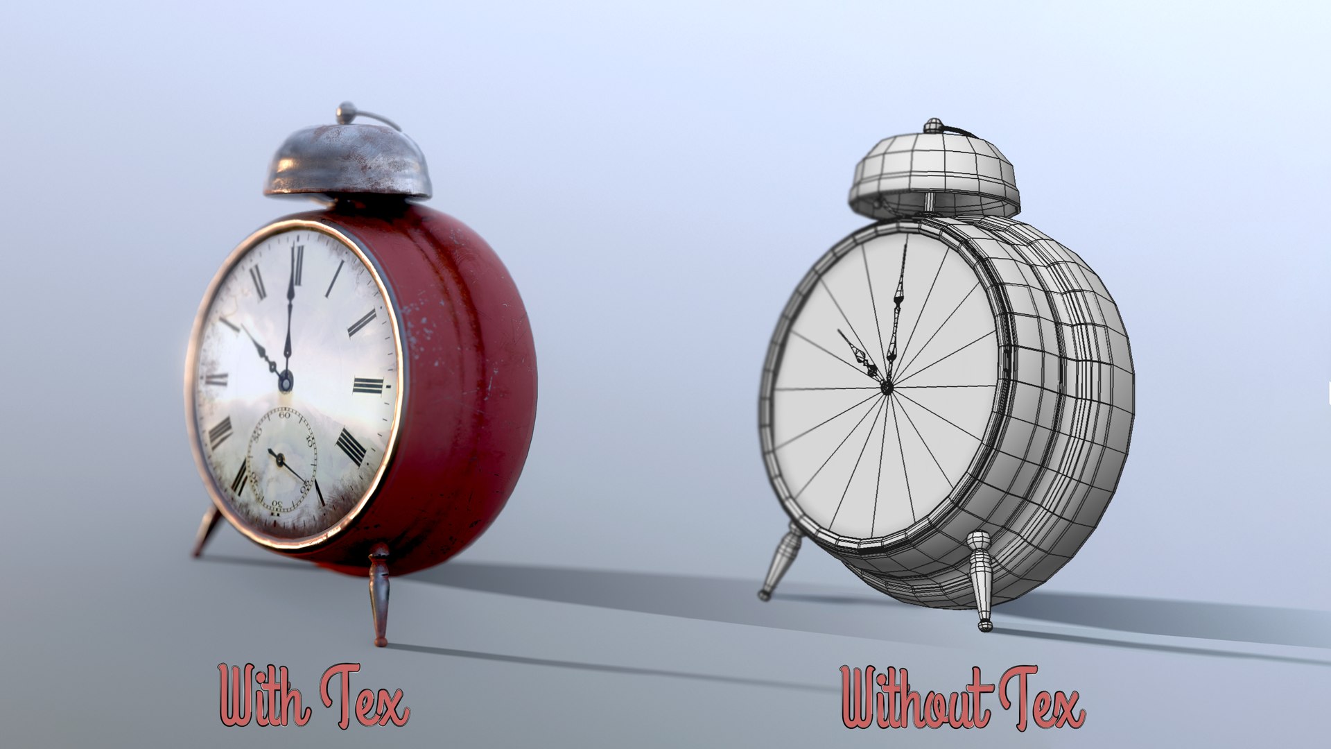 3D Red Alarm Clock - TurboSquid 1885239