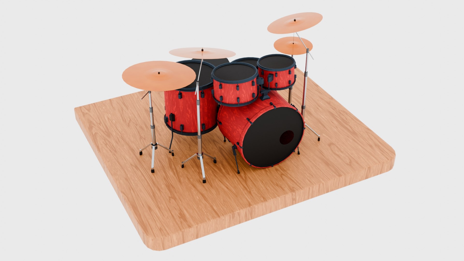 Drums And Cymbals 3D Model - TurboSquid 2231734