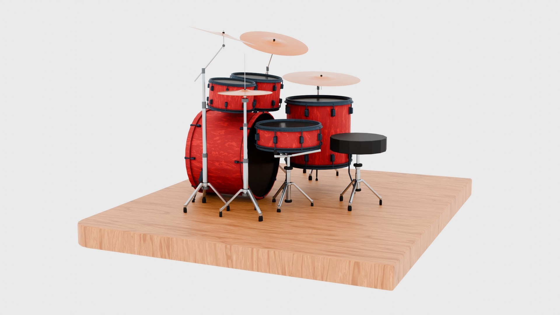 Drums And Cymbals 3D Model - TurboSquid 2231734