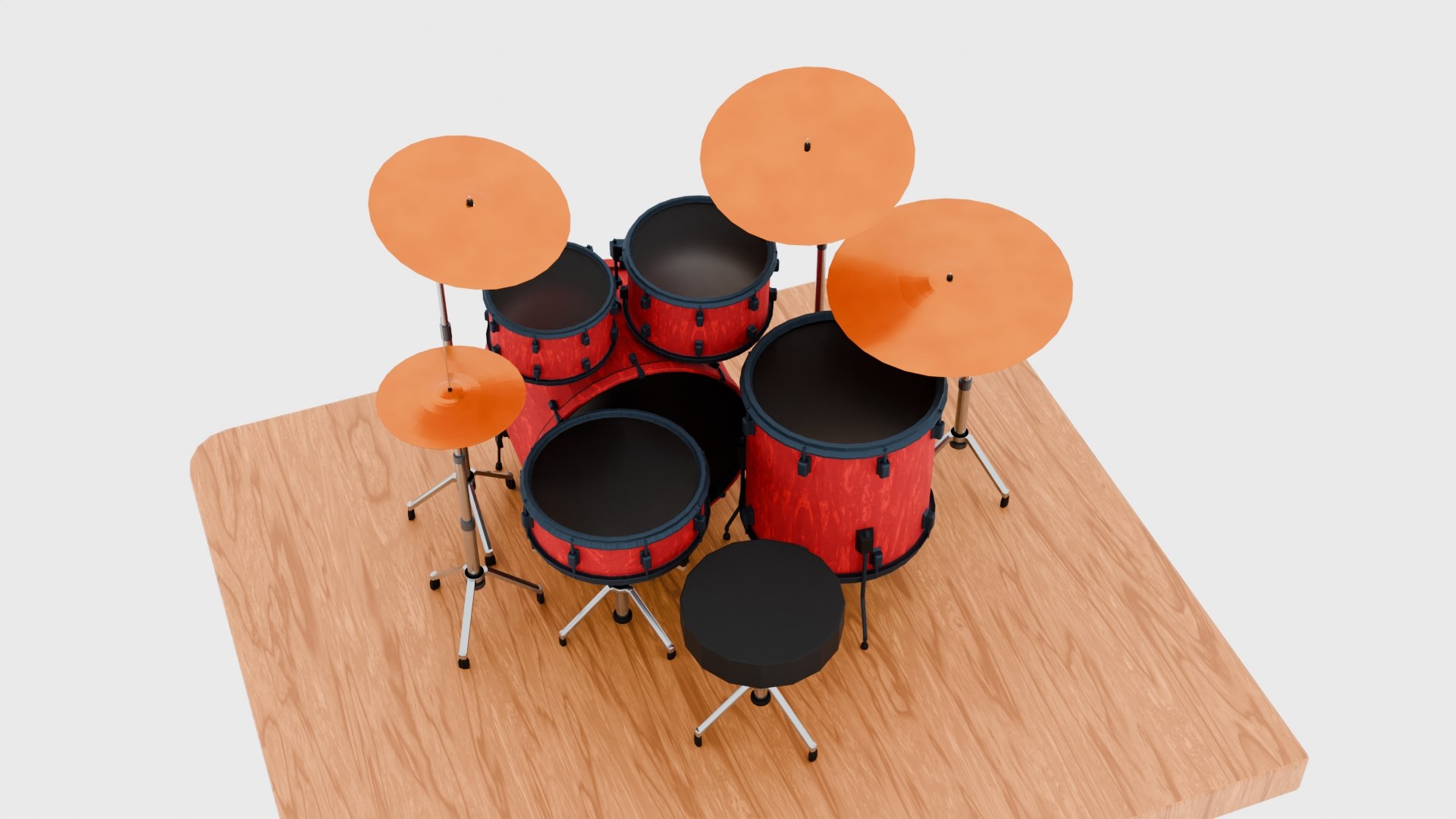 Drums And Cymbals 3D Model - TurboSquid 2231734