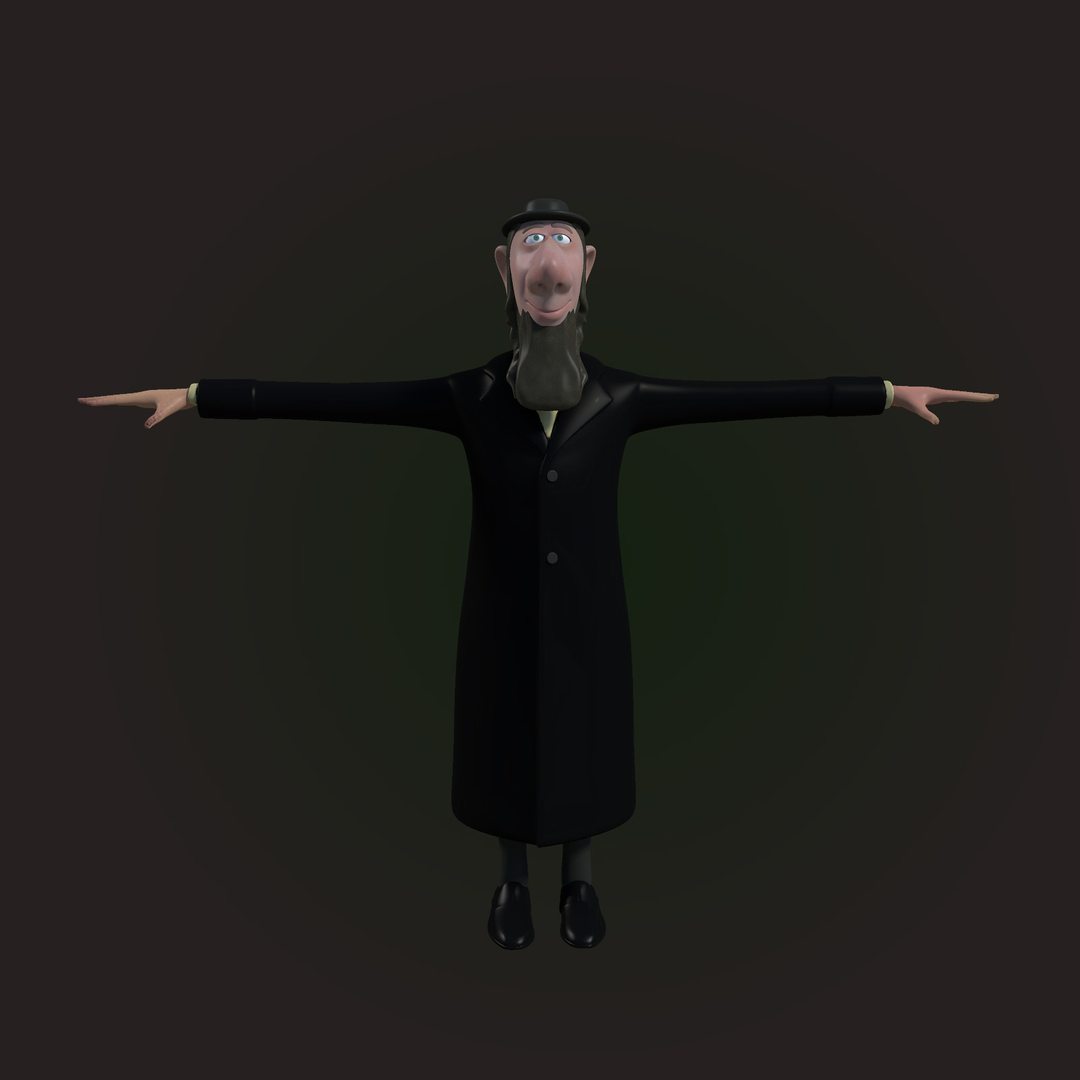 Rabbi Cartoon Character 3d Fbx