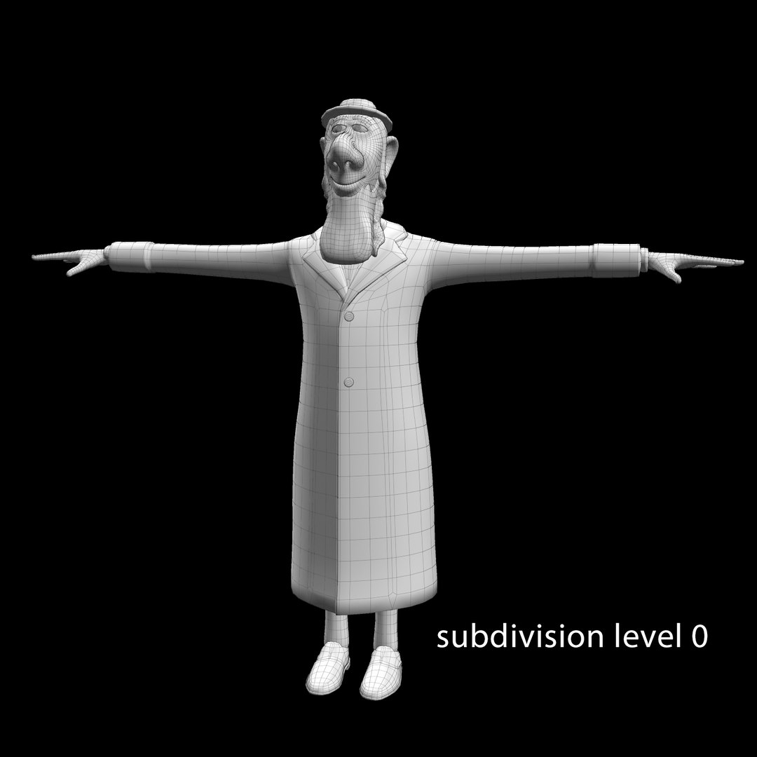 Rabbi Cartoon Character 3d Fbx