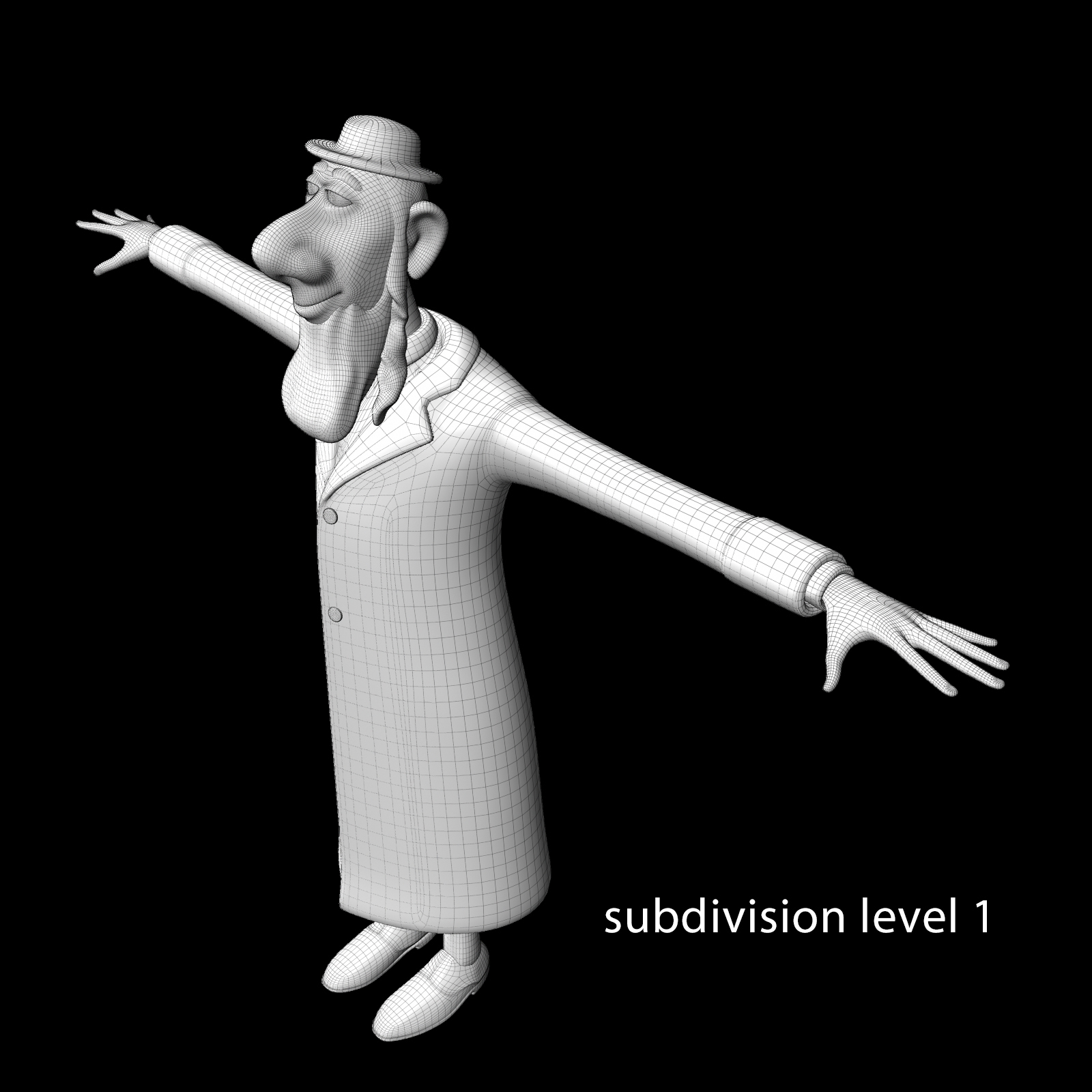 rabbi cartoon character 3d fbx